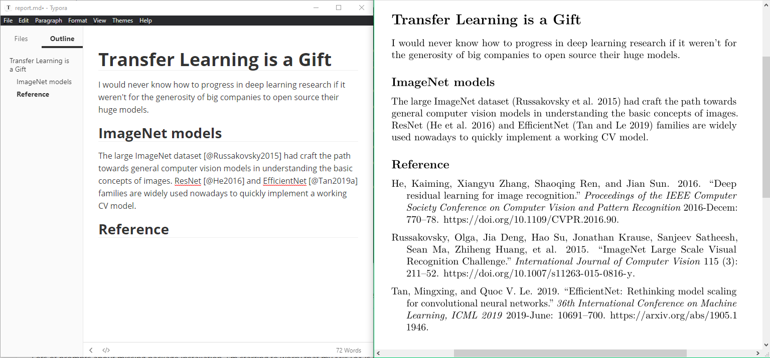 Citing reference from Mendeley in Typora | Sandhi's Journey